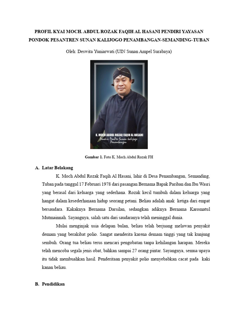 Profil Kyai Moch. Abdul Rozak | PDF