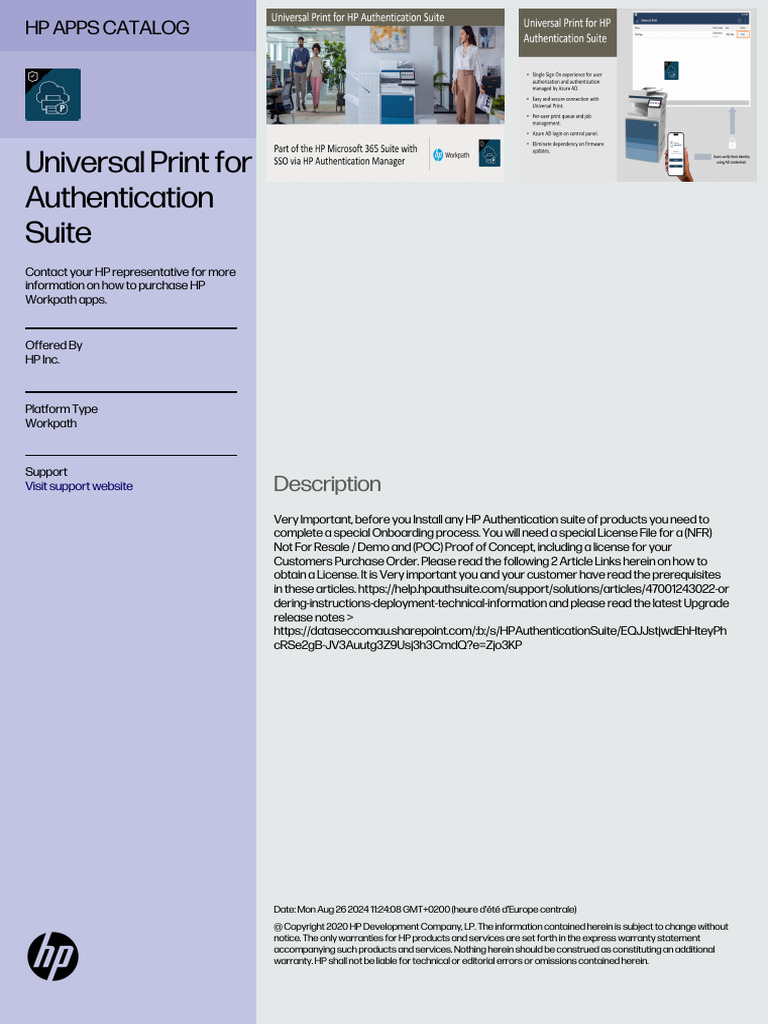 Universal Print For Authentication Suite | PDF