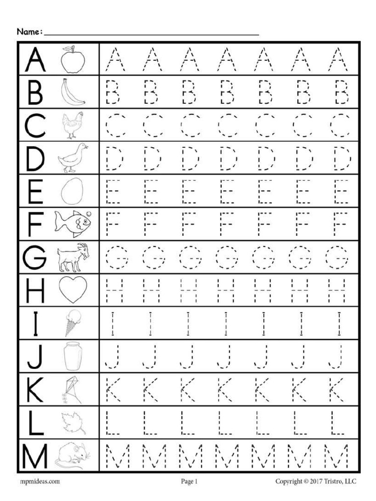 Alphabetworksheet 1 | PDF