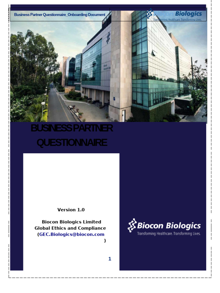 Business Partner Compliance Questionnaire | PDF | Justice | Crime ...
