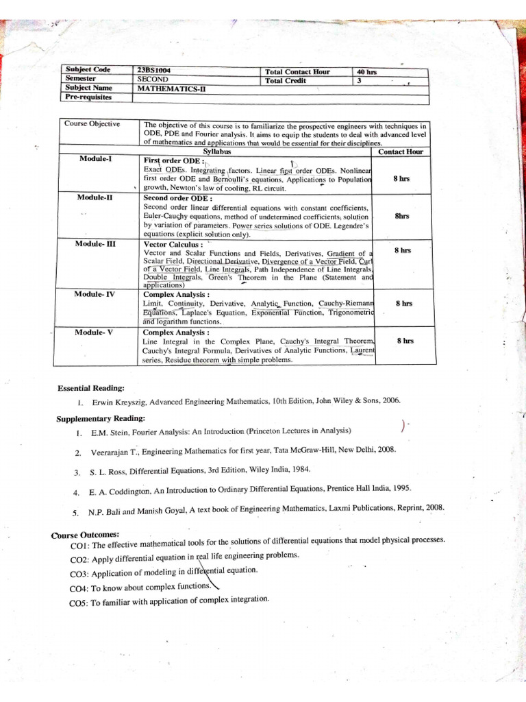 BTech CSE 1st and 2nd Semester Question Paper | PDF
