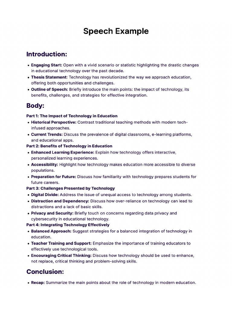 Speech Example | PDF