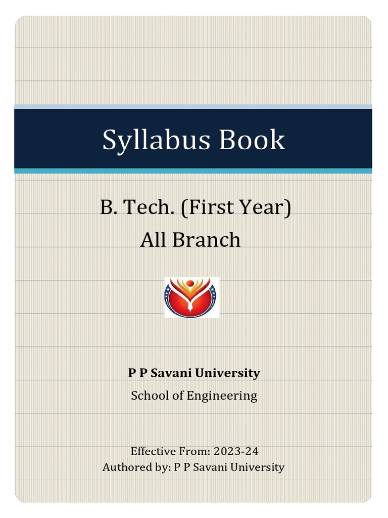 AY202324 Syllabus Book BTech All Branch | PDF | Linear Map | Matrix ...