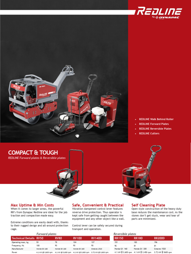 REDLINE Compaction Equipment Specs | PDF