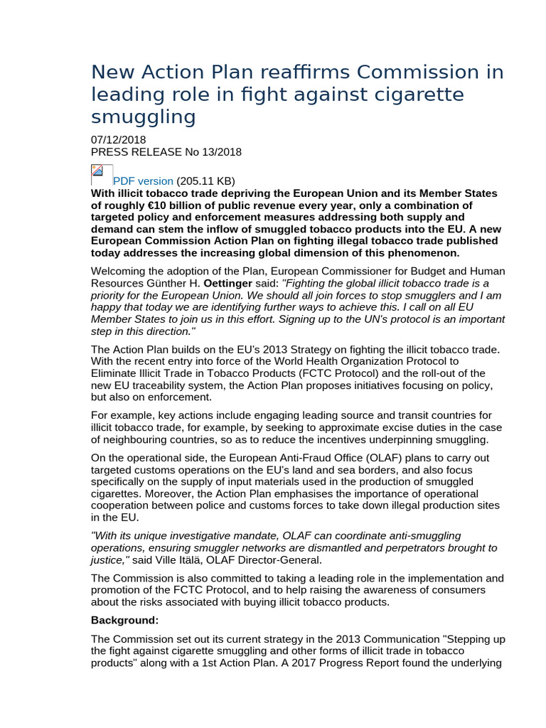 New Action Plan Reaffirms Commission in Leading Role in Fight Against ...