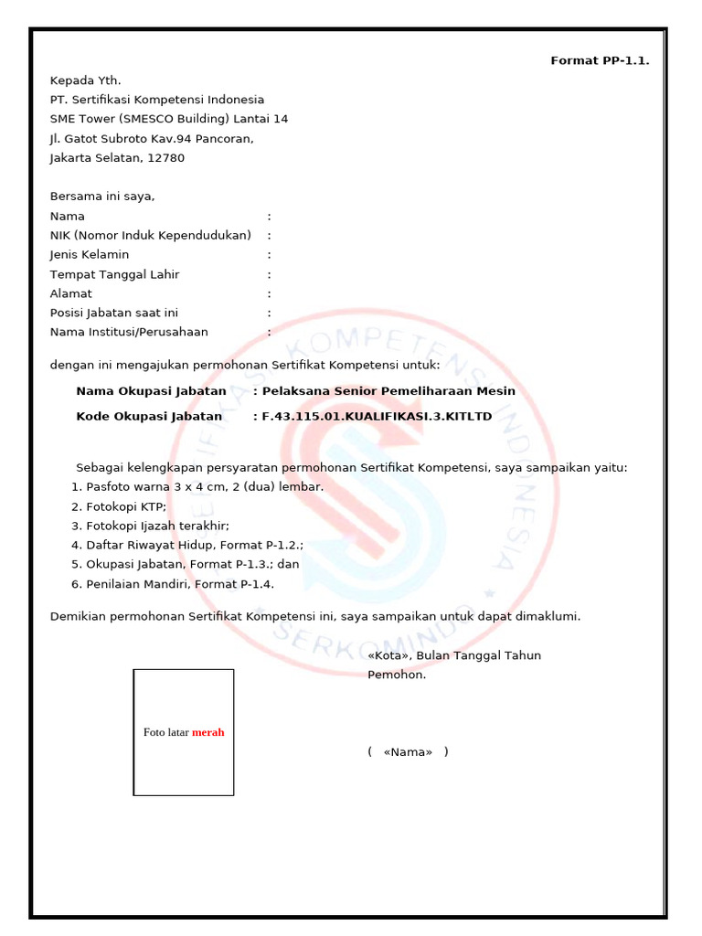 BLANKO Form PP1-4 (PEMELIHARAAN LV 3) | PDF