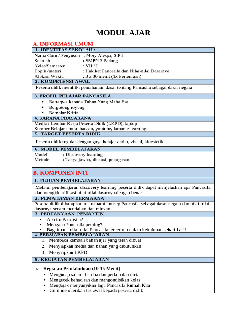 Modul Oke 1 Kelas 7 Bab 2 | PDF