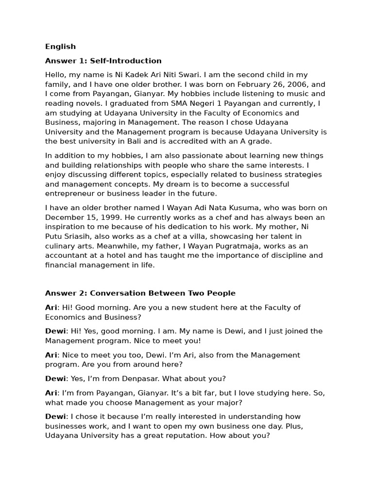 English Assignment Pre-Uts | PDF