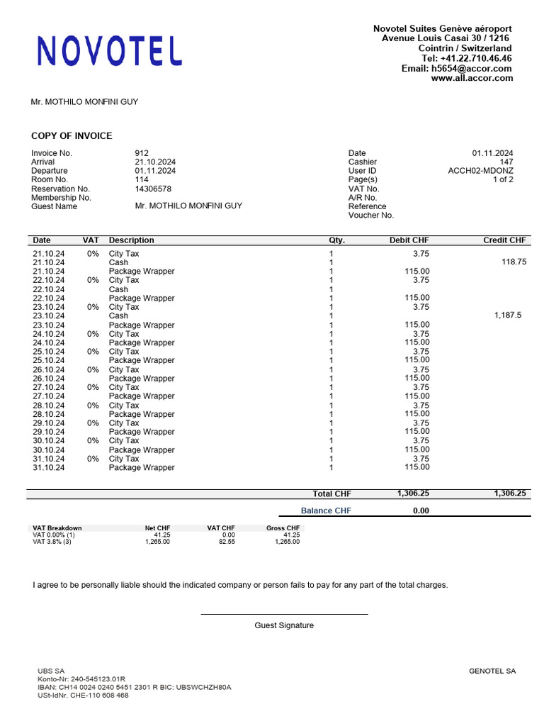 Invoice for Mr. Mothilo Monfini Guy | PDF | Accounts Payable | Value ...
