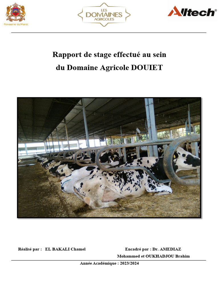 Rapport de stage au Domaine Douiet | PDF | Chèvre | Bovins domestiques