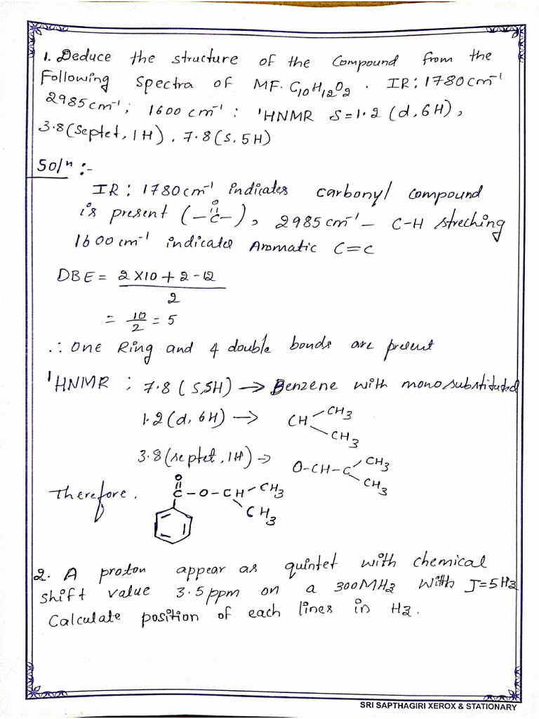 NMR Problems Assignment PDF | PDF