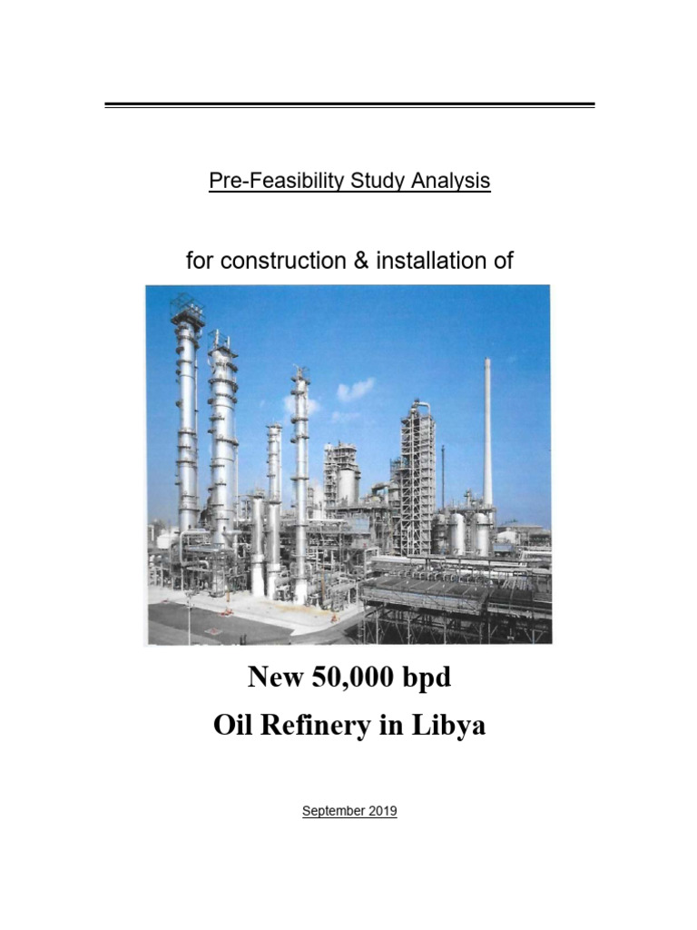 Pre-Feasibility Study - Ver.3s (3!9!2023 | PDF | Oil Refinery | Fuel Oil