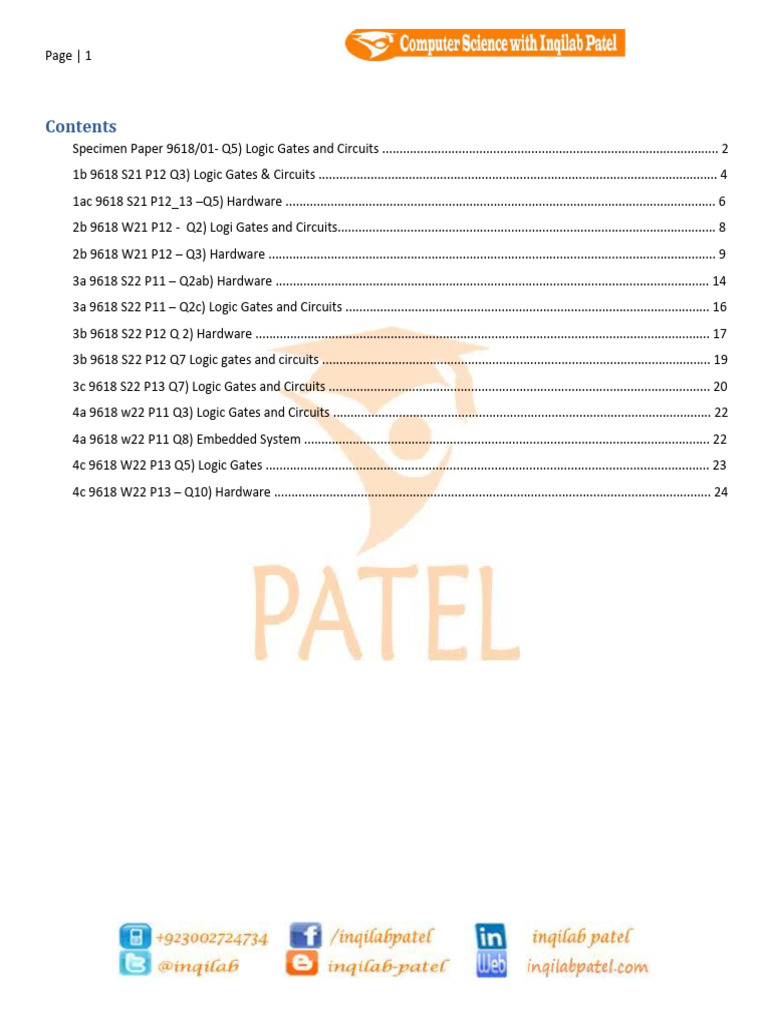 Logic Gates and Circuits Exam Questions | PDF | Random Access Memory ...