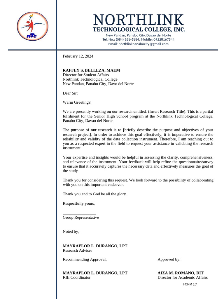 FORM 1c Quantitative Research Instrument Validation | PDF | Focus Group ...