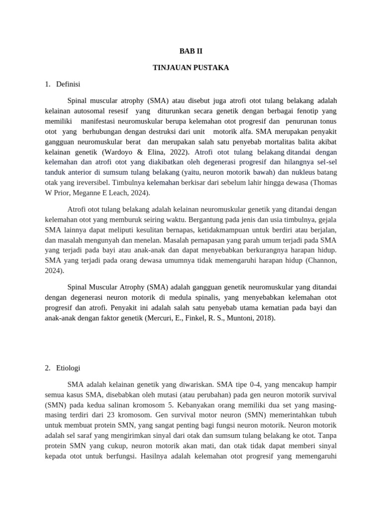 Definisi dan Klasifikasi Spinal Muscular Atrophy | PDF