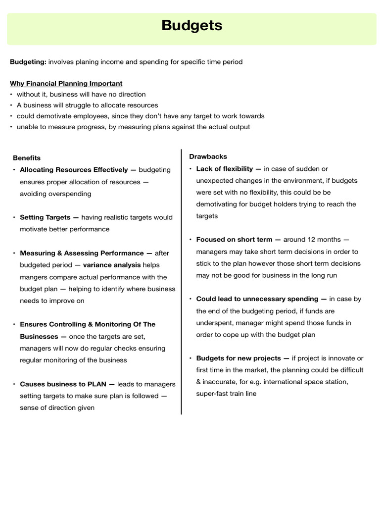 AS Budgets | PDF | Budget | Business Economics