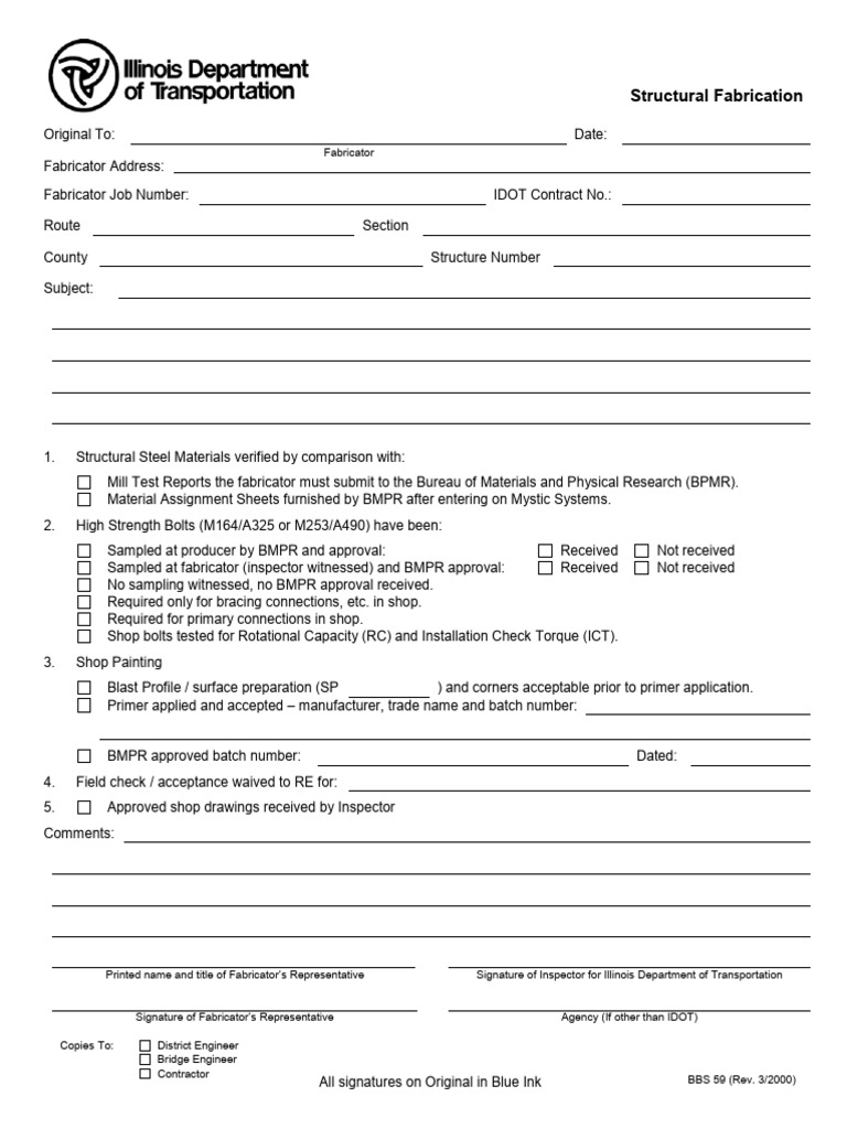 Structural Fabrication Verification Checklist | PDF