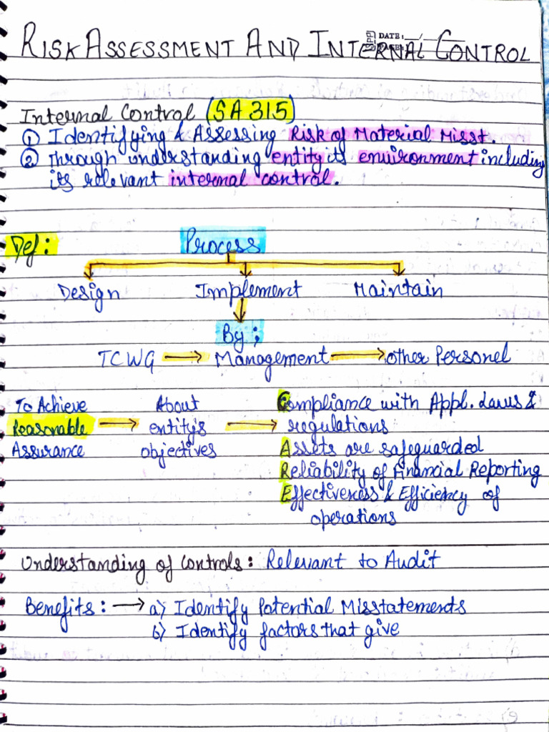 Risk Assessment and Internal Control | PDF