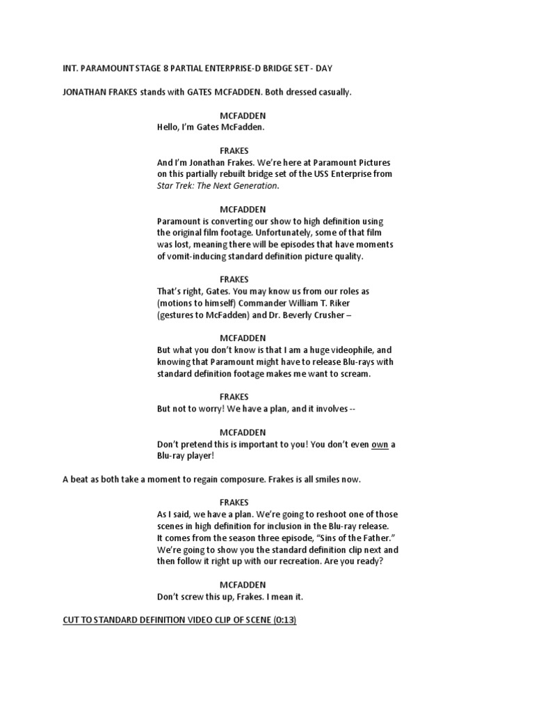 Trek Blu Ray Sketch - 2-0 | PDF | Worf | Uss Enterprise (Ncc 1701 D)