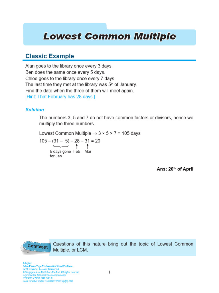 Lowest-Common-Multiple | PDF | Discrete Mathematics | Number Theory
