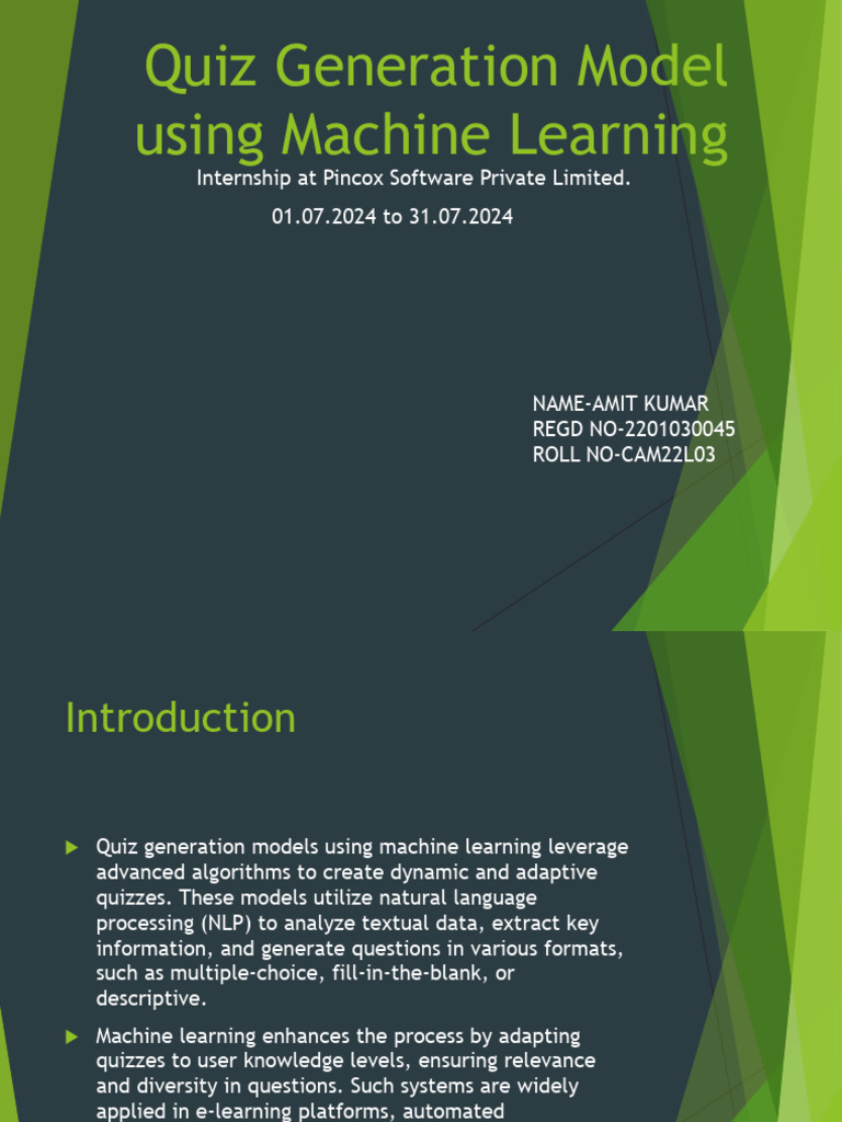 Machine Learning Quiz Generation Model | PDF | Machine Learning ...