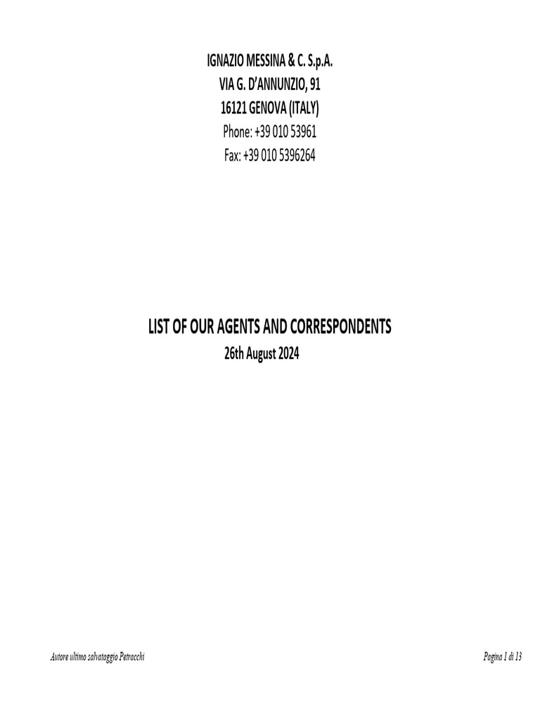 LISTA AGENTI Completa e Aggiornata Al 15th July 2024 | PDF | Freight Transport | Public Services