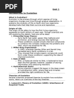 Evolution Notes Detailed Class 12 | PDF | Homo | Evolution