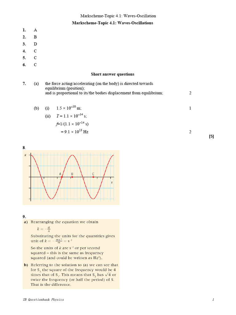 T4_Answer | PDF | Waves | Wavelength
