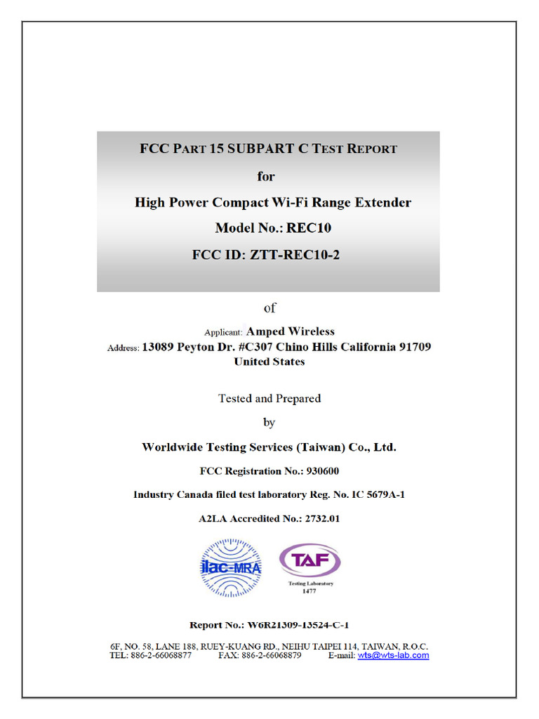 Rec10 - FCC 15c Report | PDF