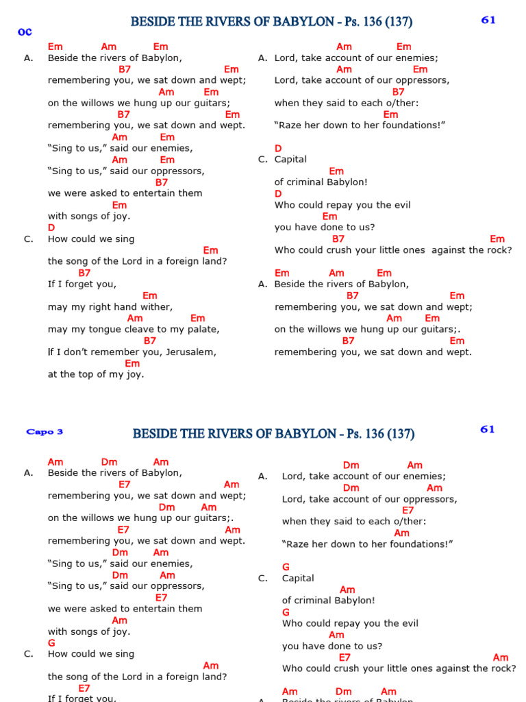 Lament by the Rivers of Babylon | PDF