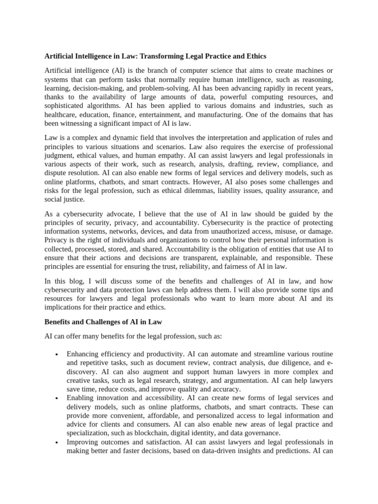 Artificial Intelligence In Law Pdf Artificial Intelligence