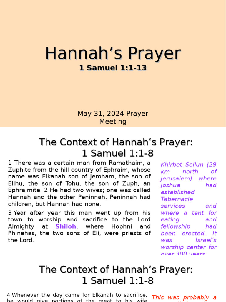 Hannah's Prayer | PDF | Samuel | Old Testament Books