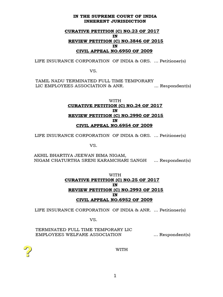 Curative Petition 23-2017 Judgement-22022017 | PDF | Appeal | Justice