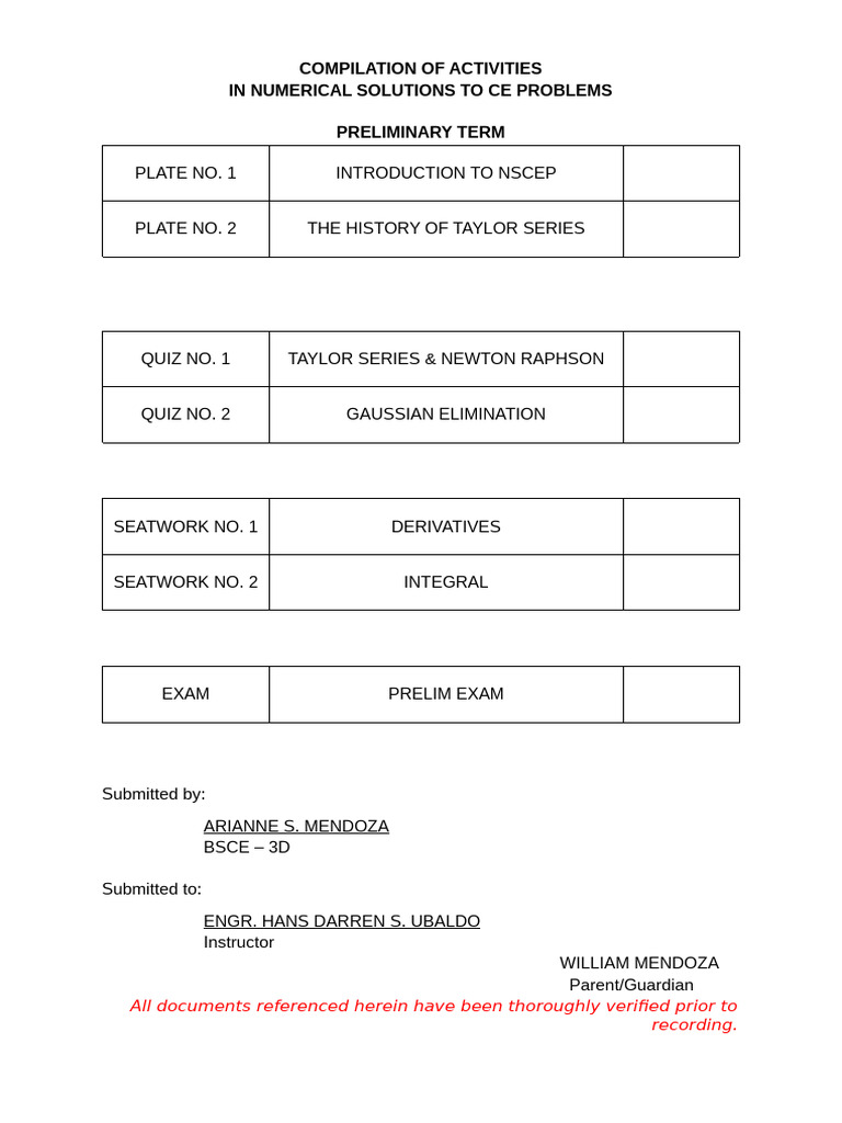 Compilation of Activities | PDF