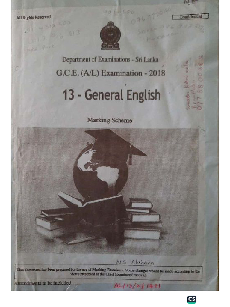 2018 AL General English Marking Scheme | PDF