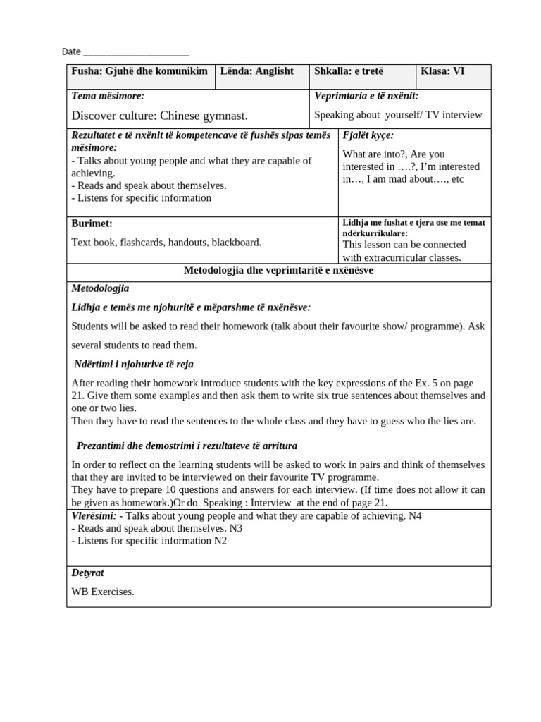 Lesson Plan No 7 | PDF