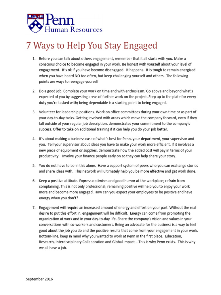 Boost Work Engagement: 7 Strategies | PDF | Organizational Behavior ...
