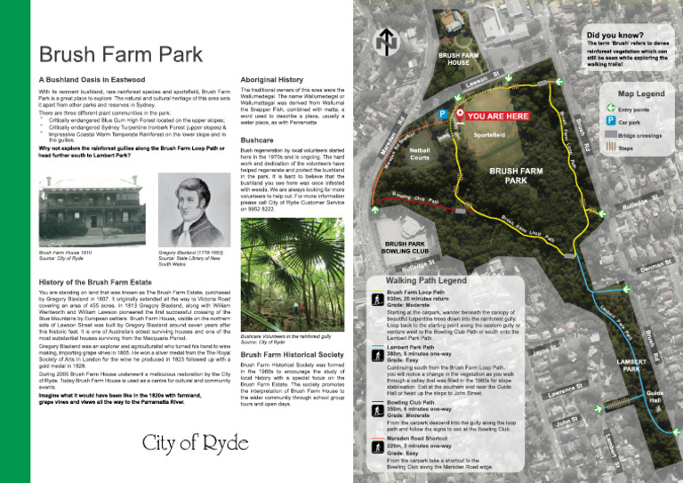 Brush Farm Park Walking Track | PDF
