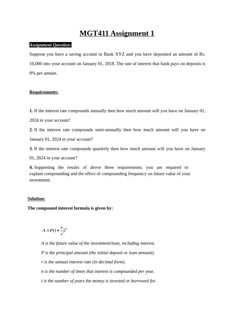 MGT411 Assignment 1 (1) | PDF