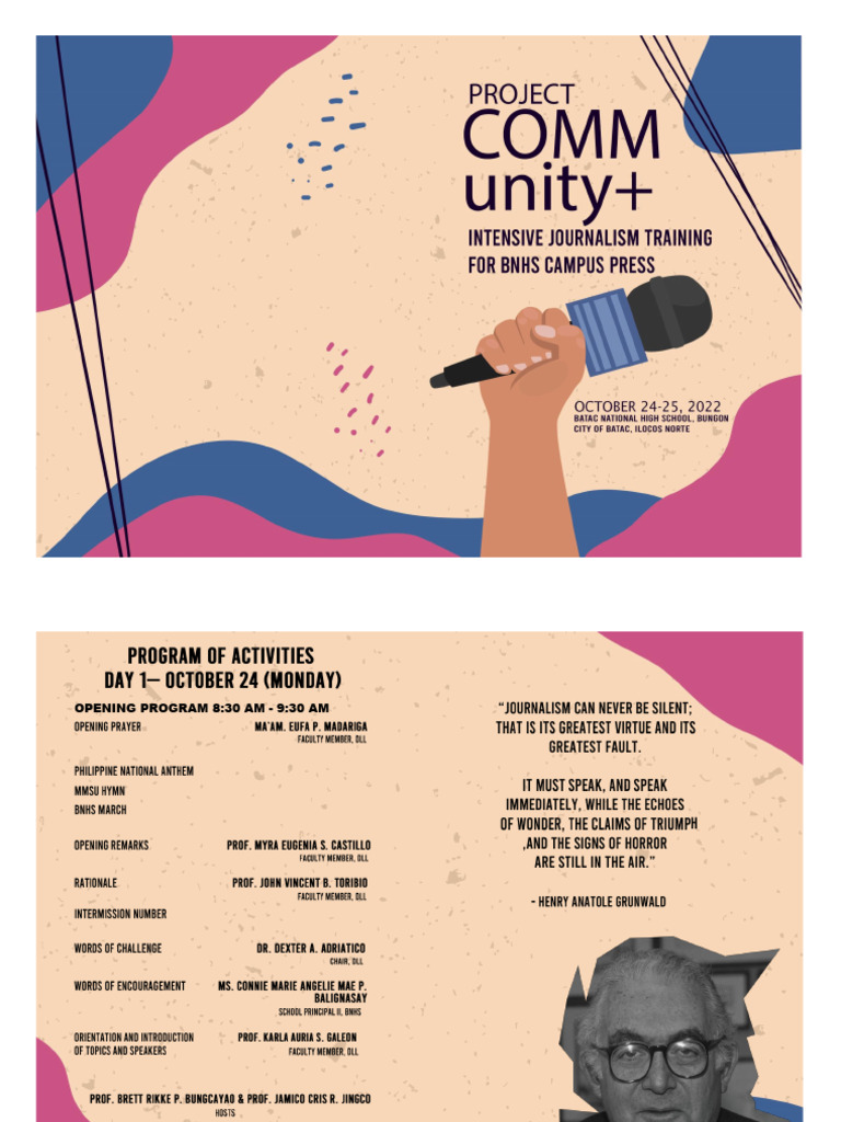 Program of Activities COMMunity Final | PDF