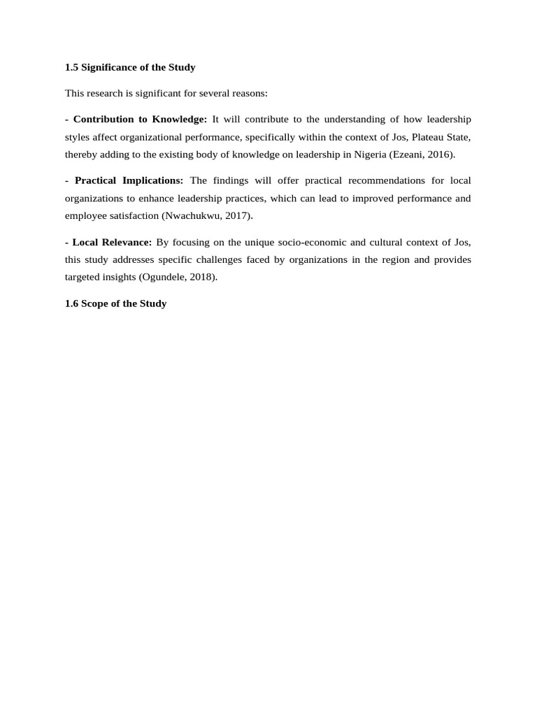 1.5 Significance of The Study | PDF