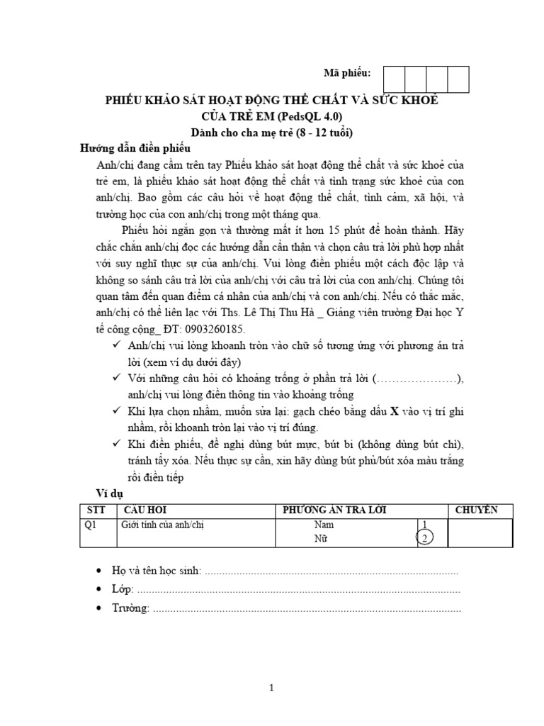 Bo cong cu khao sat cha me _final | PDF