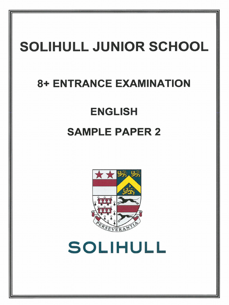 8+ English Sample Paper 2 | PDF