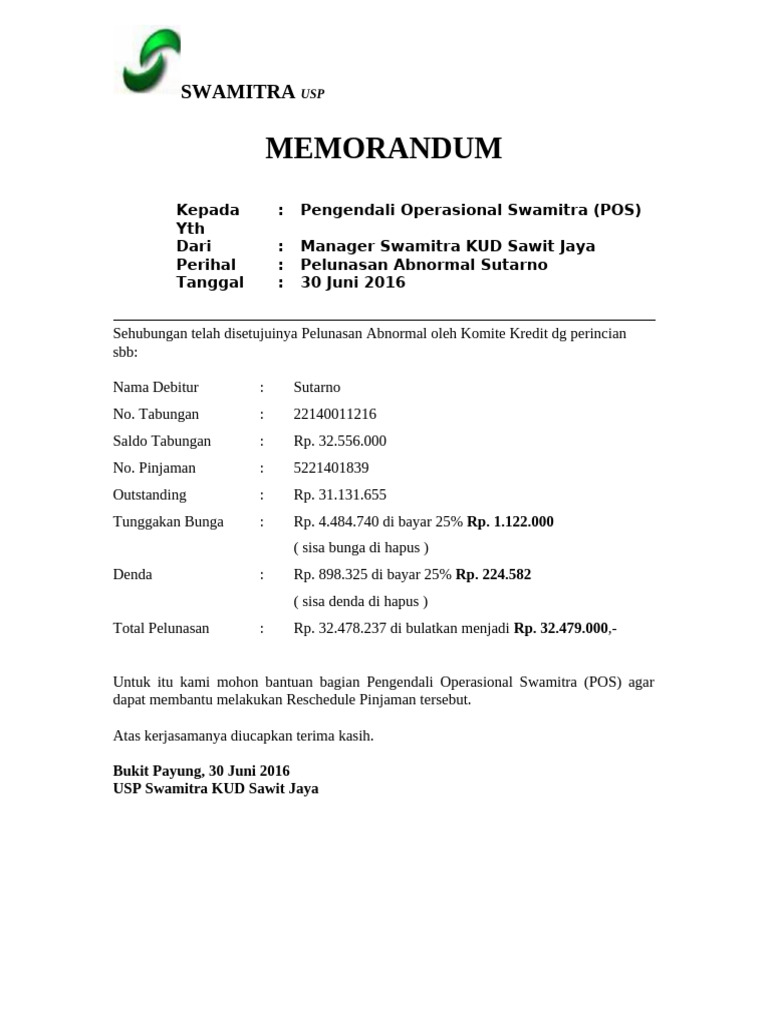 memo action sutarno | PDF