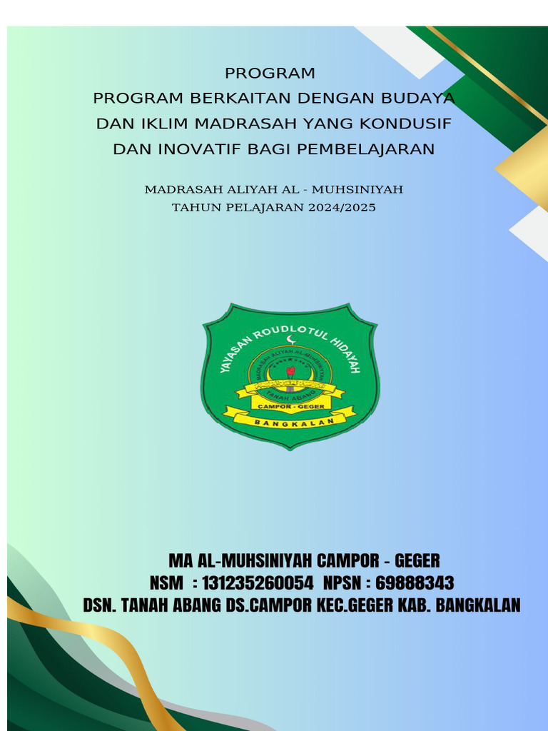 4.Program Budaya Dan Iklim Madrasah | PDF