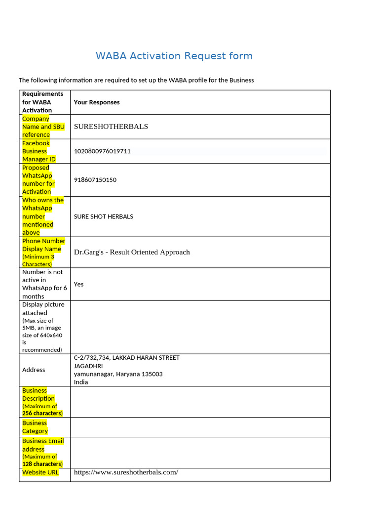 DR .Sureshot Activation Form | PDF