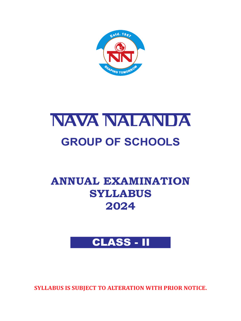 Class-II - Students Annual Syllabus 2024 | PDF | English Language ...