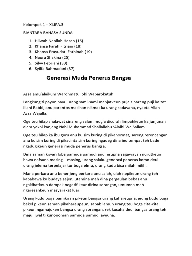 Biantara Bahasa Sunda. | PDF