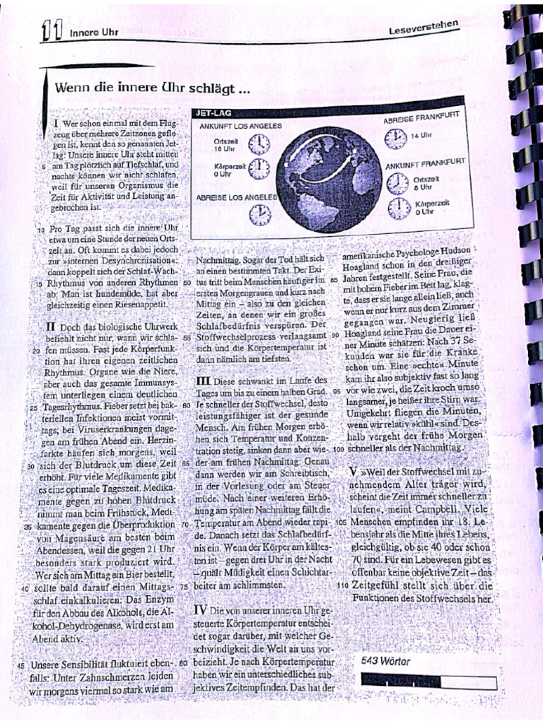 eine b2 lesen fur 11 innere uhr | PDF