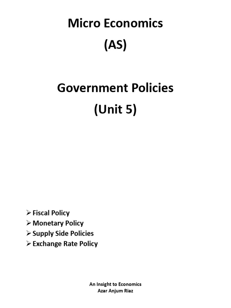 alevel economics Unit 5 | PDF | Taxes | Government Budget Balance